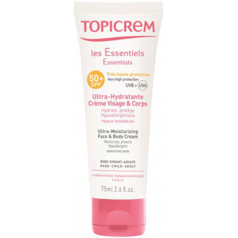 Topicrem creme visage et corps ultra hydratante spf 50+